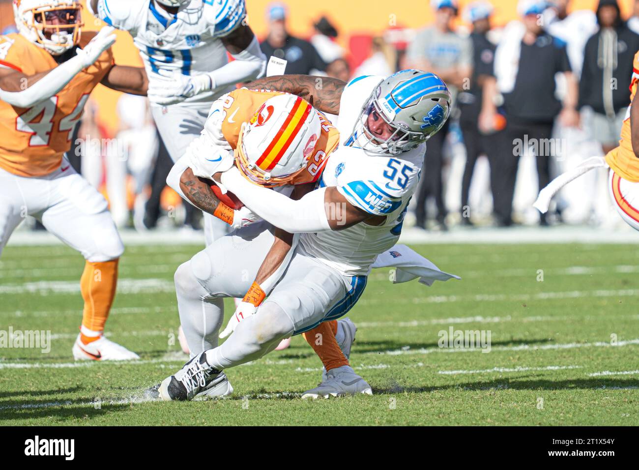 Tampa Bay, Florida, USA, October 15, 2023, Detroit Lions Linebacker ...