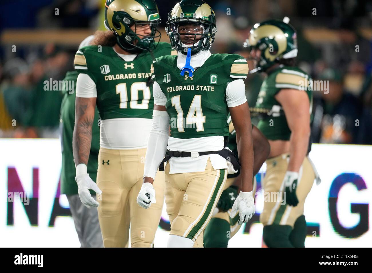 Colorado State wide receiver Tory Horton (14) warms up before an NCAA ...