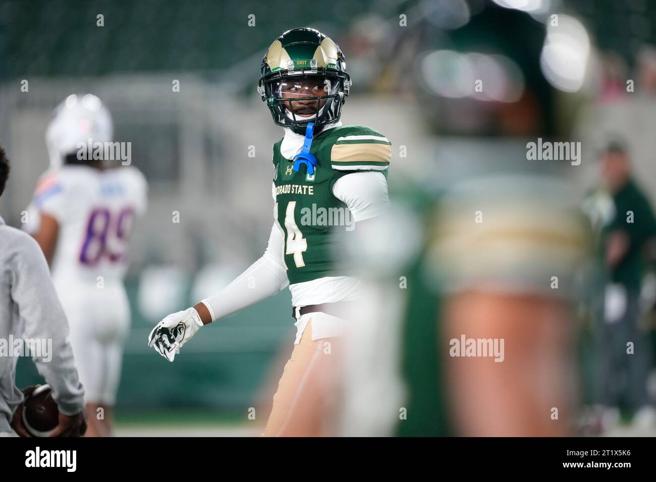 Colorado State wide receiver Tory Horton (14) warms up before an NCAA ...