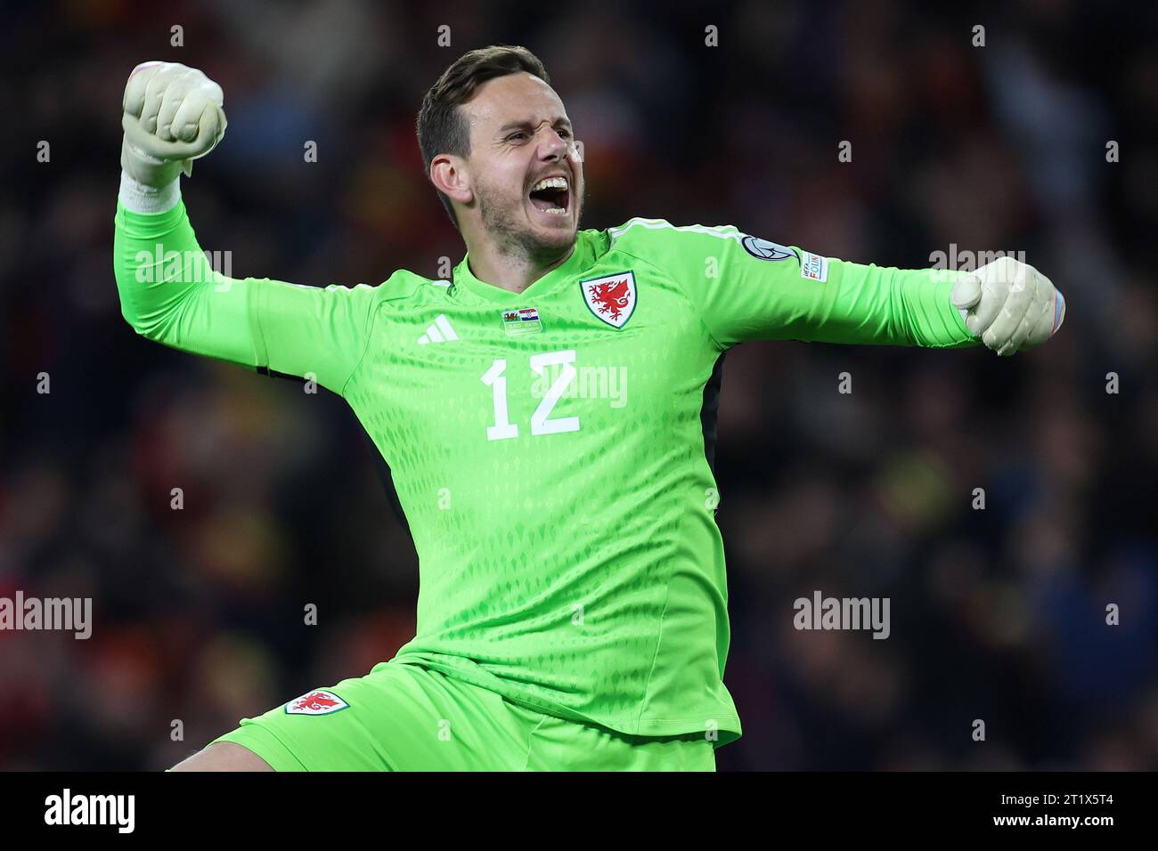 Cardiff, UK. 15th Oct, 2023. Danny Ward, the goalkeeper of Wales ...