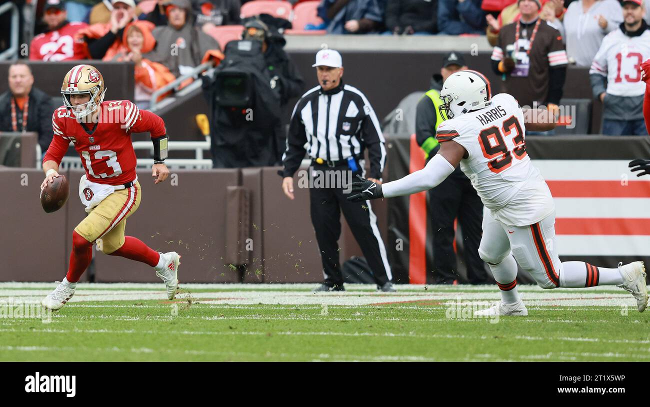 Cleveland, United States. 15th Oct, 2023. San Francisco 49ers ...