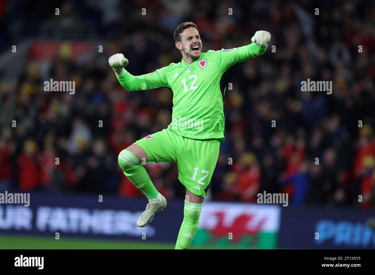 Cardiff, UK. 15th Oct, 2023. Danny Ward, the goalkeeper of Wales ...