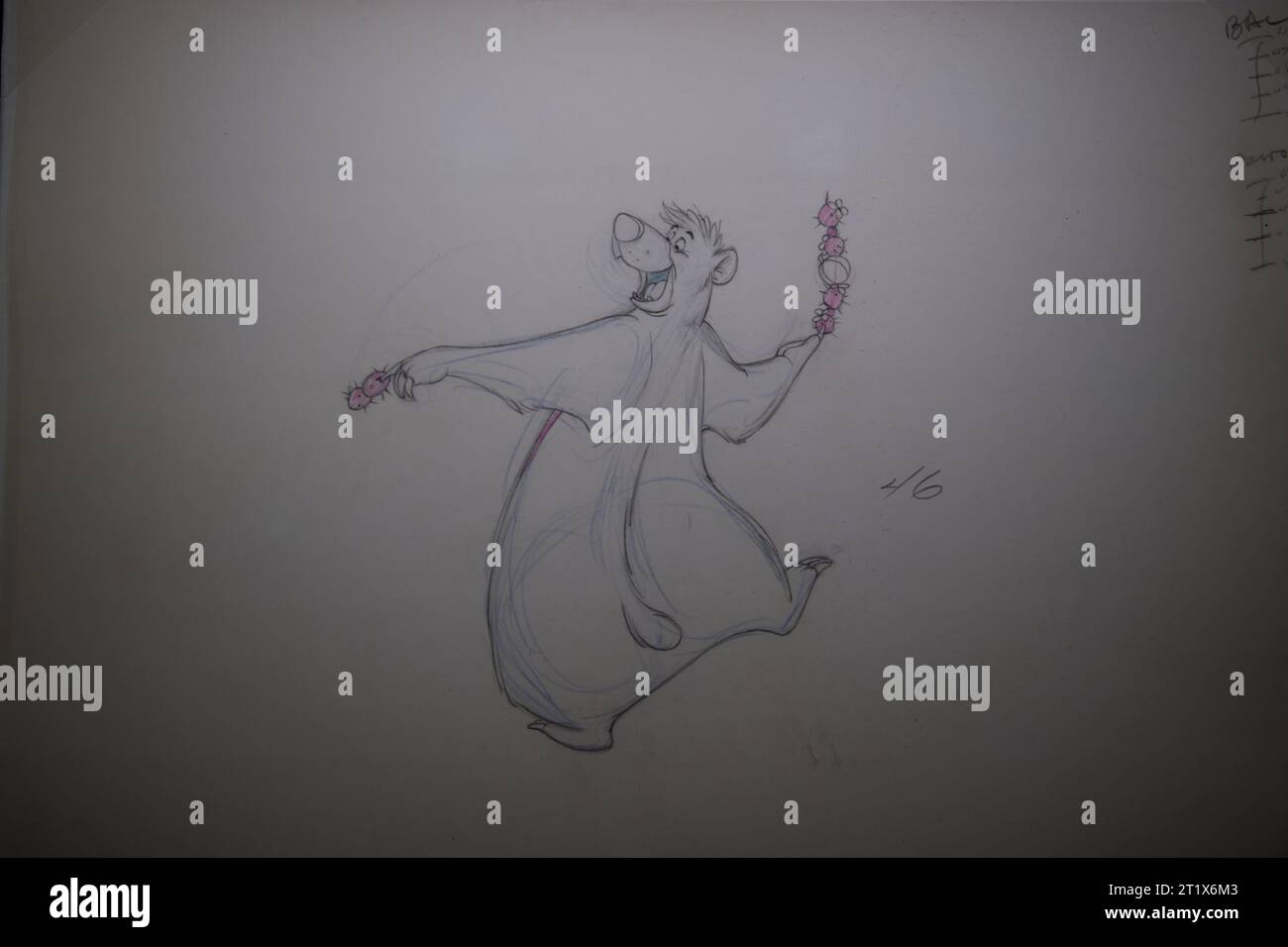 Baloo the bear drawing from The Jungle Book (1967) at the Disney100 ...