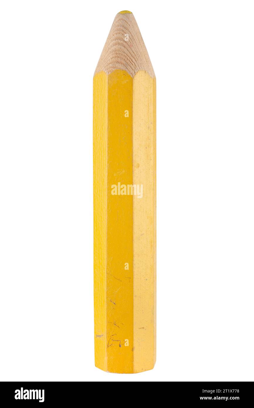 Big yellow pencil isolated on white background Stock Photo - Alamy