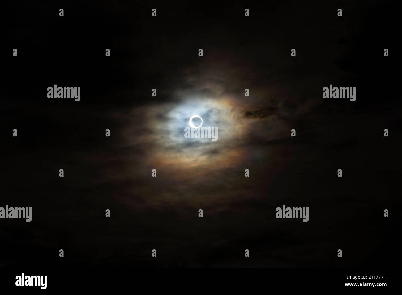 The annular eclipse on October 14th 2023 in Central Oregon, as seen ...