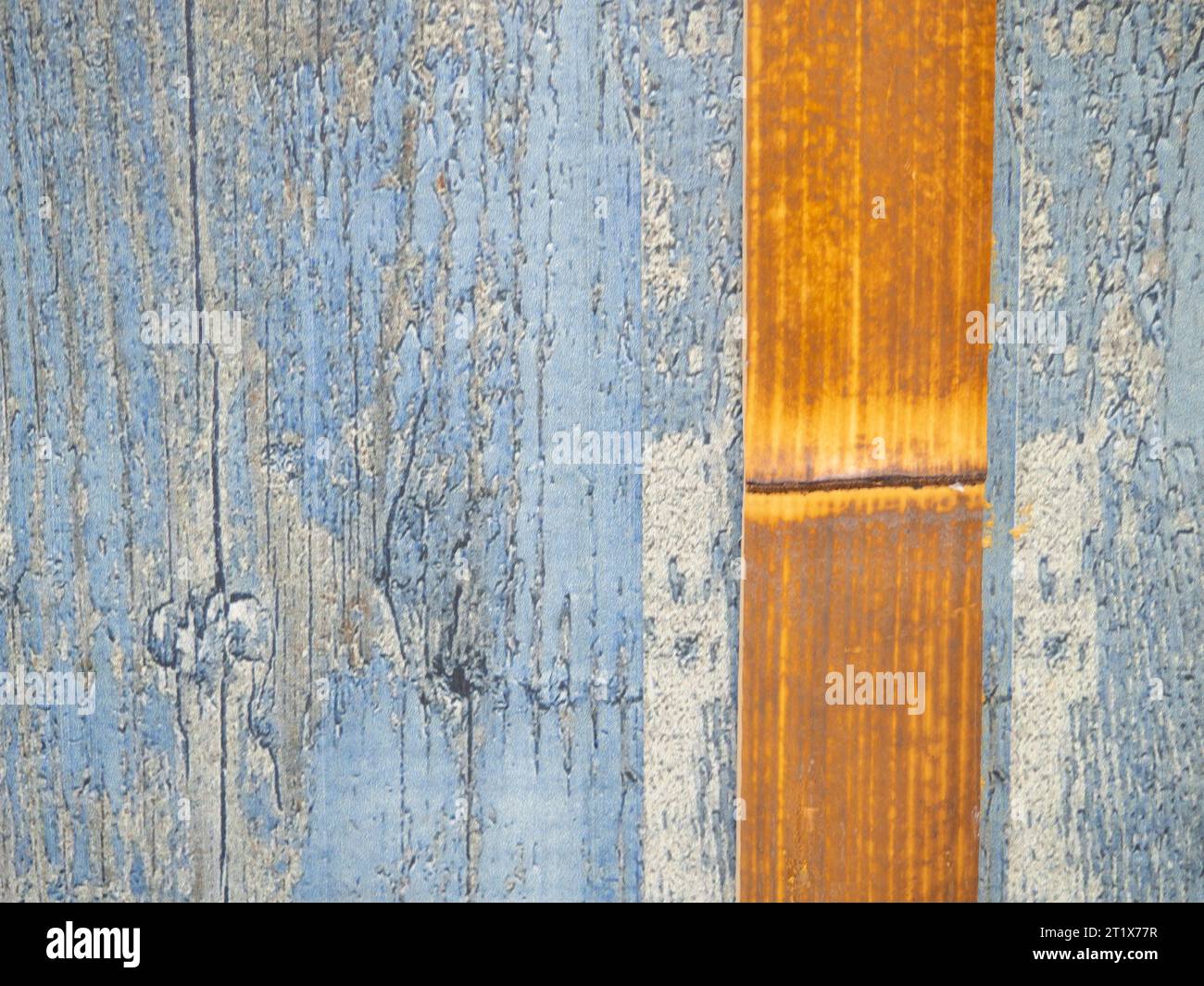 Background from wooden boards in blue paint. Vintage wall. Wood. Uneven ...
