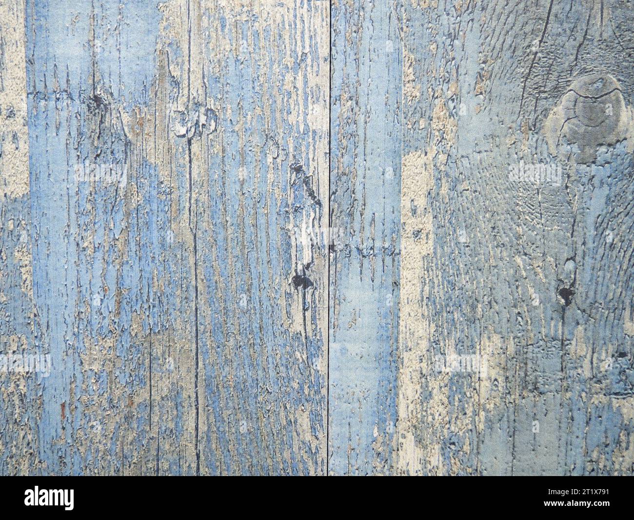Background from wooden boards in blue paint. Vintage wall. Wood. Uneven ...