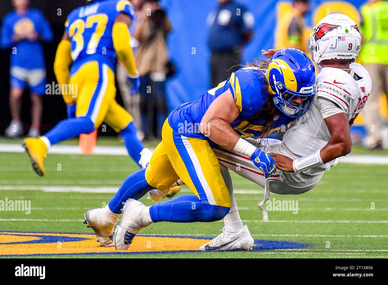 Inglewood, CA. 15th Oct, 2023. Los Angeles Rams linebacker Christian ...