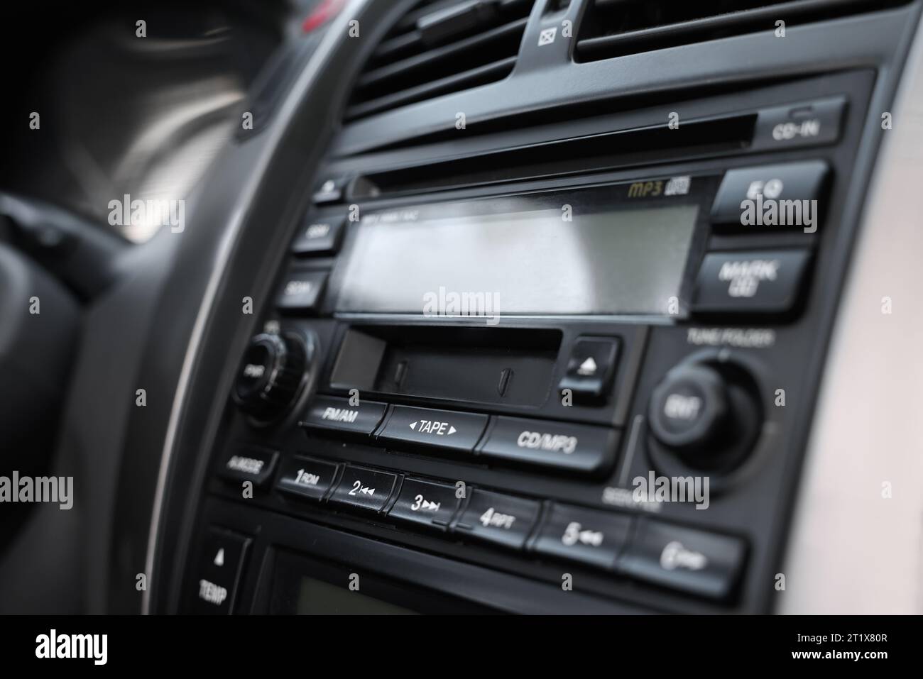 View of automotive head unit in car Stock Photo - Alamy