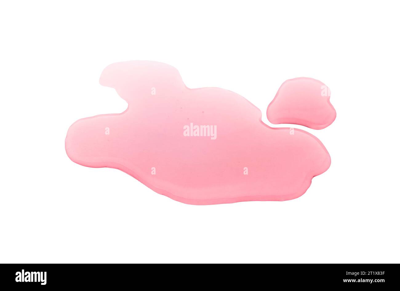 Puddle of red liquid on white background Stock Photo - Alamy