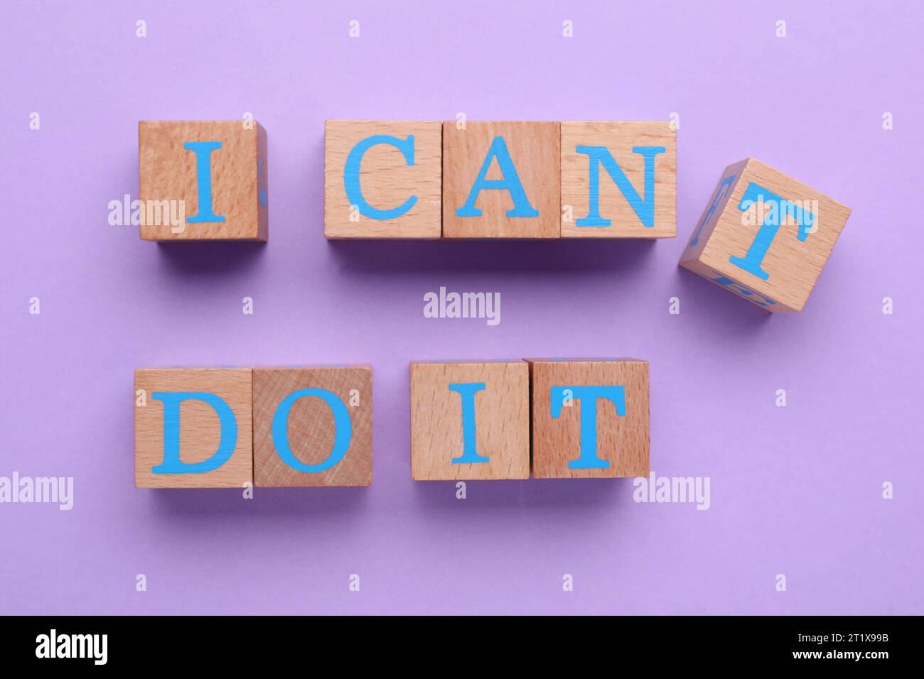 Motivation concept. Changing phrase from I Can't Do It into I Can Do It ...
