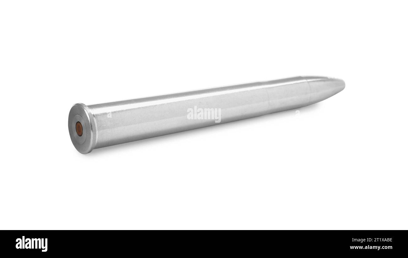 One bullet isolated on white. Military ammunition Stock Photo - Alamy