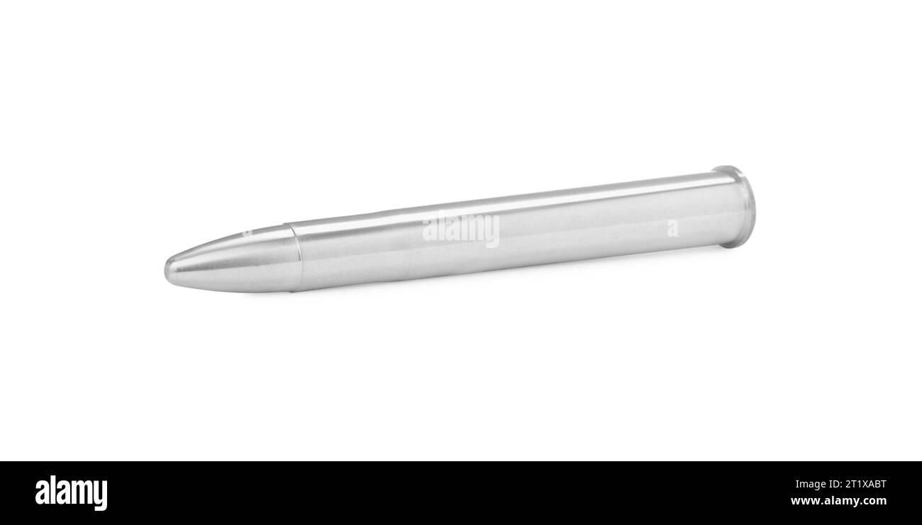 One bullet isolated on white. Military ammunition Stock Photo - Alamy