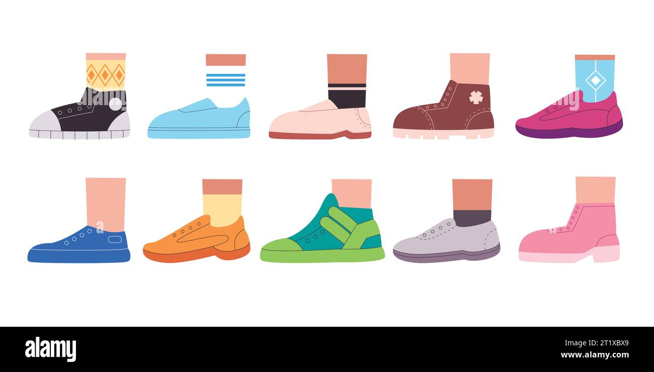 Woman wearing trainers Stock Vector Images - Alamy