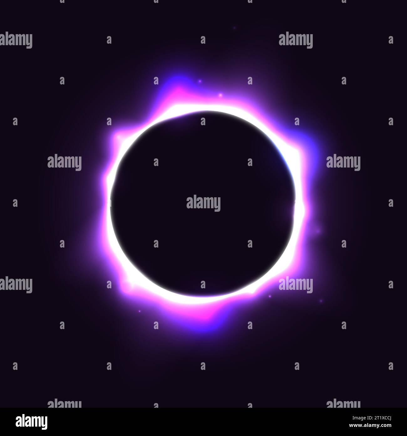 Sun full eclipse concept. Light purple moon glow background. Solar or ...