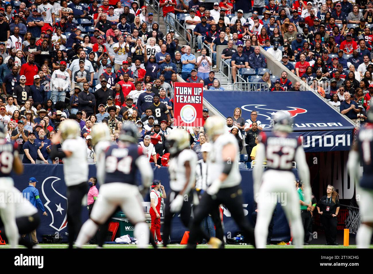 Houston, Texas, USA. October 15, 2023: Texans fans cheer during the ...
