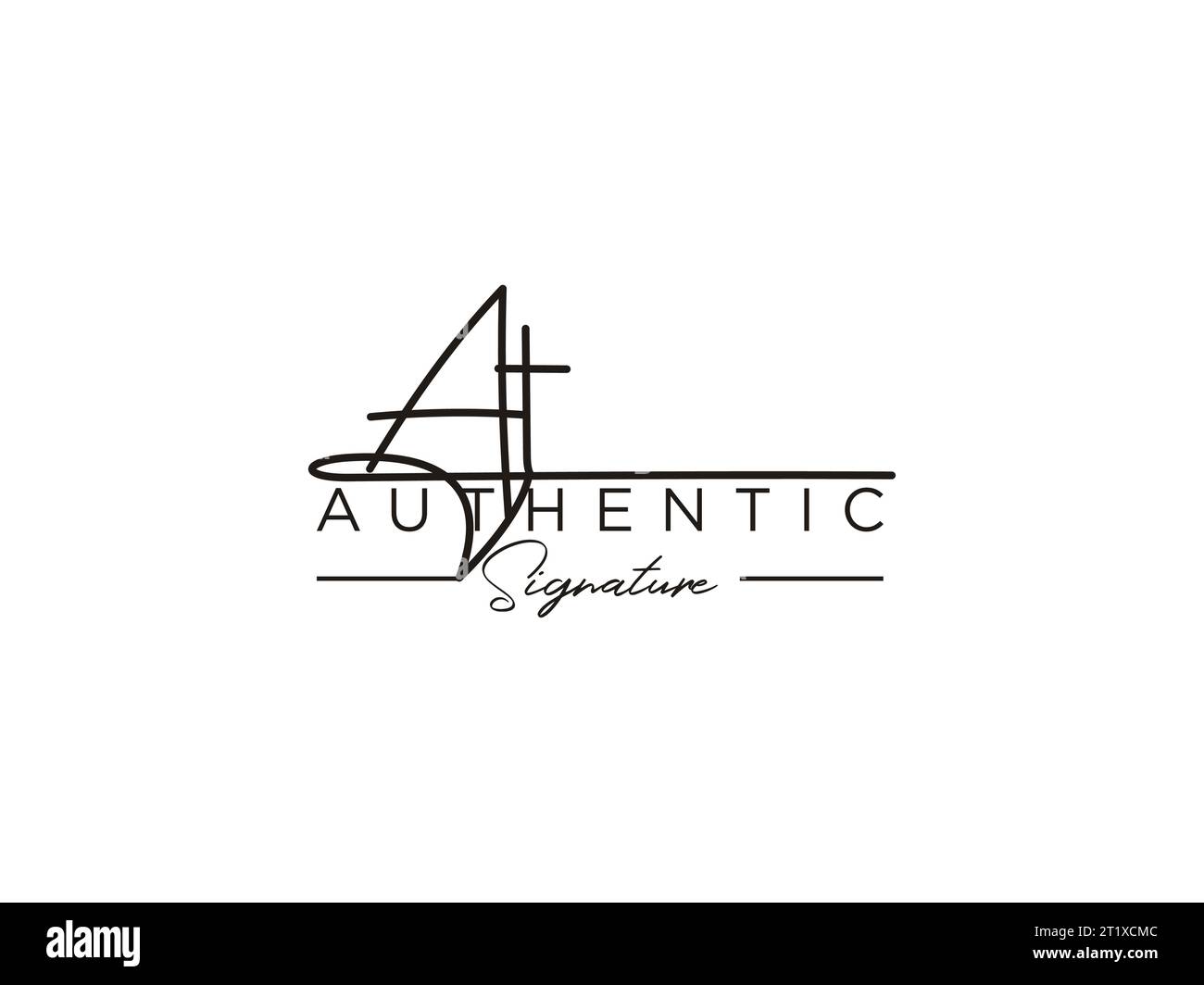 AT Signature Logo Template Vector Stock Vector Image & Art - Alamy