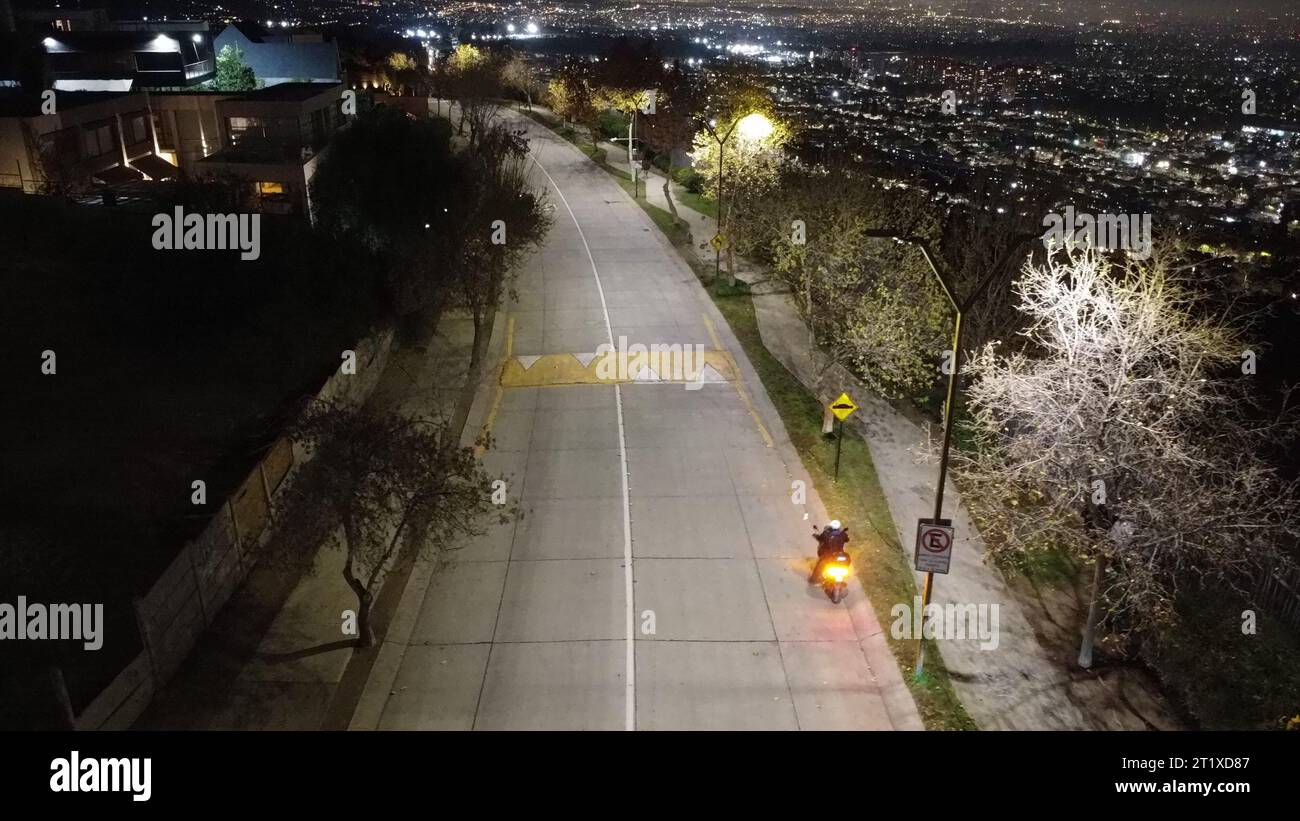 Night aerials of Santiago, Chile Stock Photo - Alamy