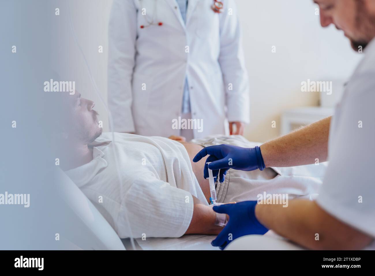 Specialist doctor providing healthcare and medicine to a patient ...