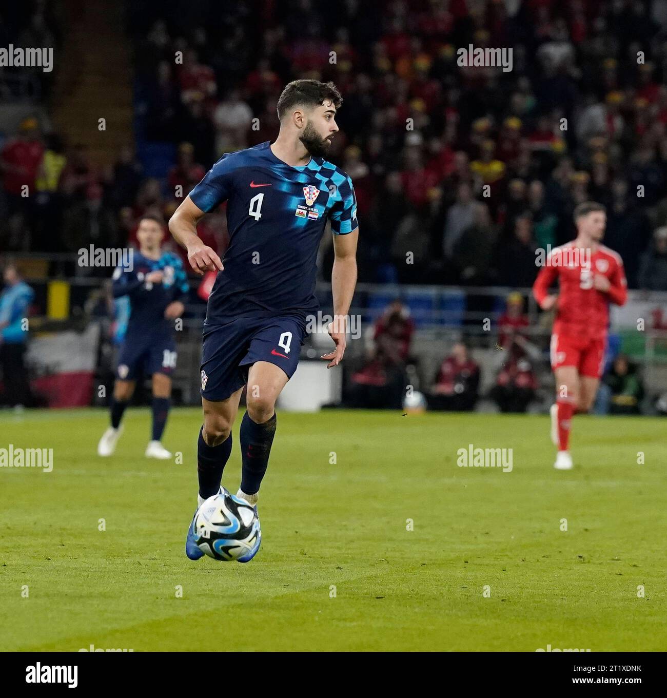 Cardiff,UK, 15 Oct 2023 Josko Gvardiol (Croatia) in action during the ...