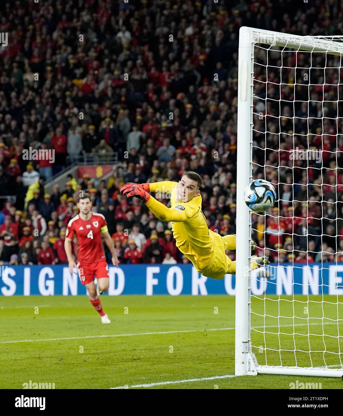 Cardiff,UK, 15 Oct 2023 Dominik Livakovic (Croatia) in action during ...