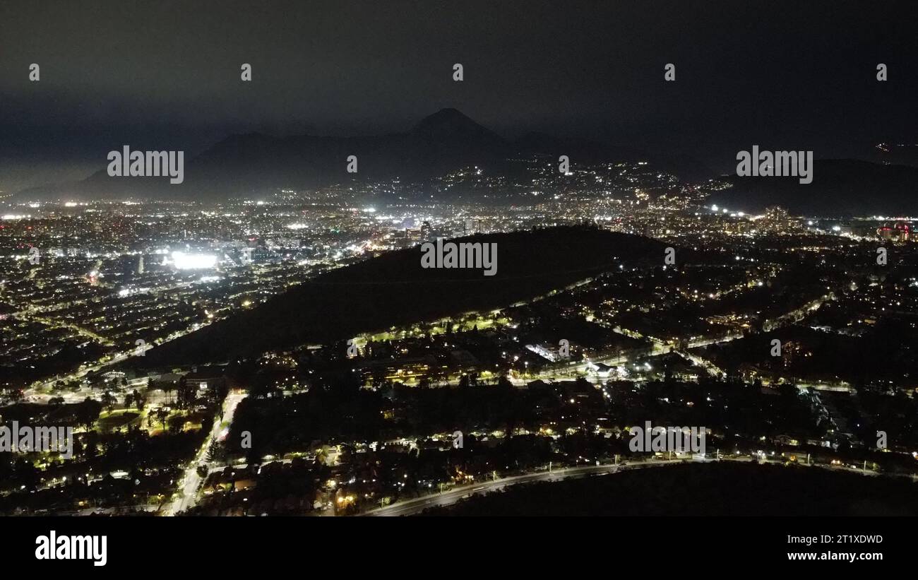 Night aerials of Santiago, Chile Stock Photo - Alamy