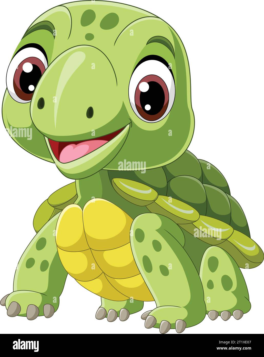 Cartoon little turtle on white background Stock Vector Image & Art - Alamy