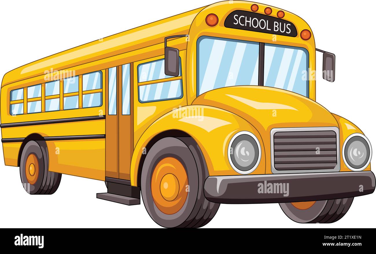 Cartoon school bus on white background Stock Vector Image & Art - Alamy