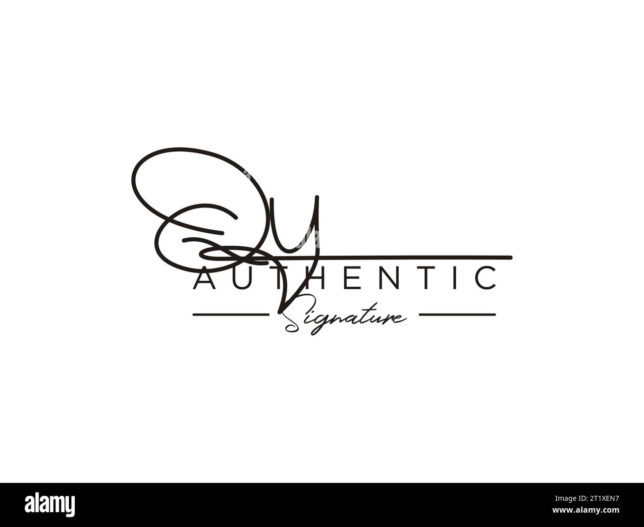 QU Signature Logo Template Vector Stock Vector Image & Art - Alamy