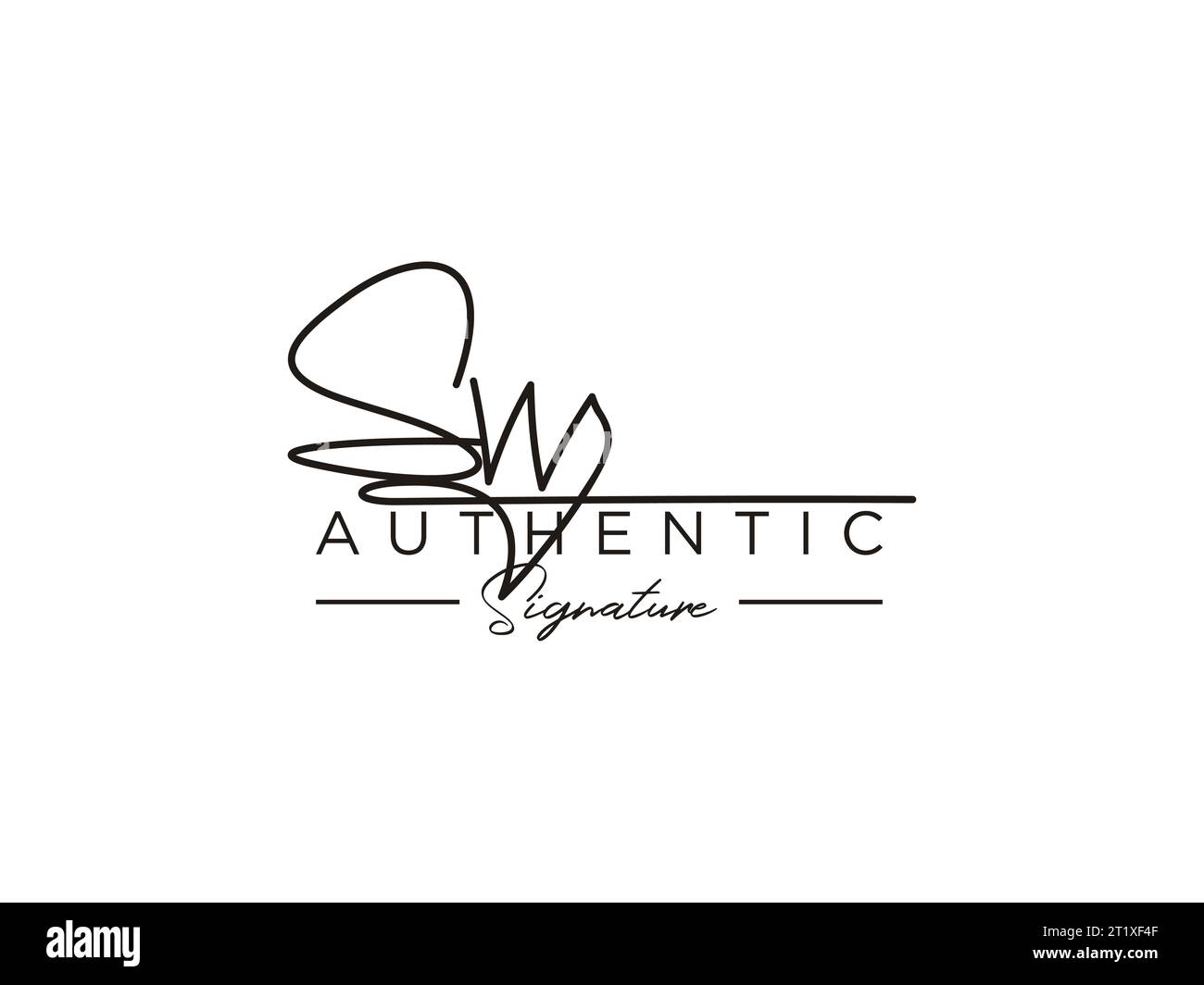 SW Signature Logo Template Vector Stock Vector Image & Art - Alamy