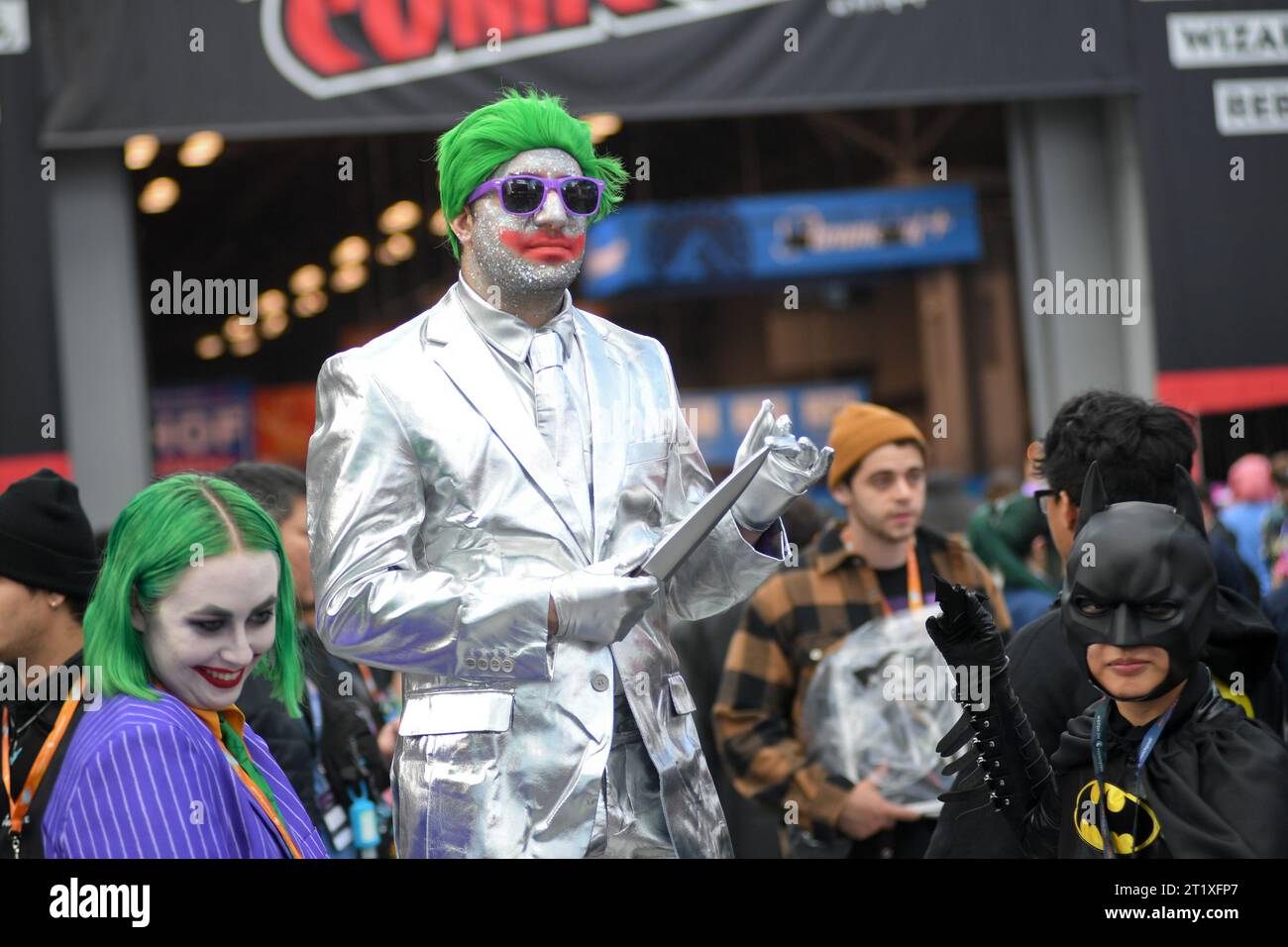 New York, USA. 15th Oct, 2023. People in costume are seen at New York ...