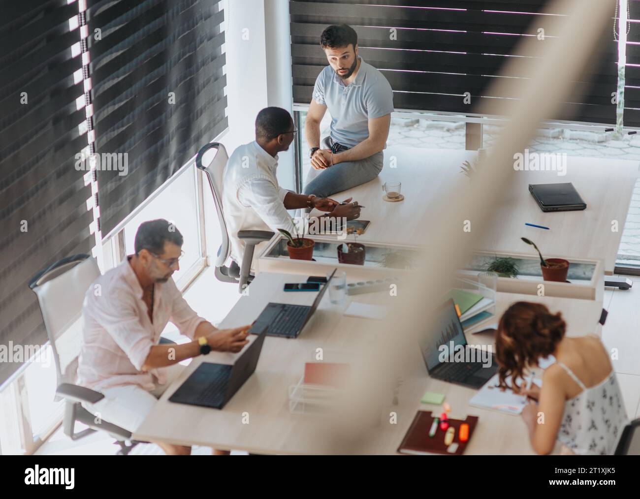 Successful Multiracial Corporate Team Using Technology for Business ...