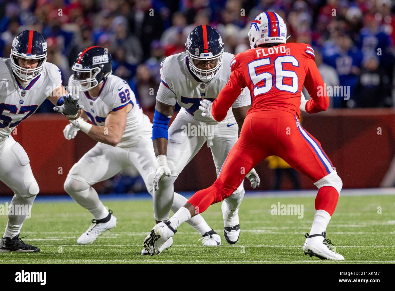 New York Giants guard Joshua Ezeudu (75) blocks against Buffalo Bills ...