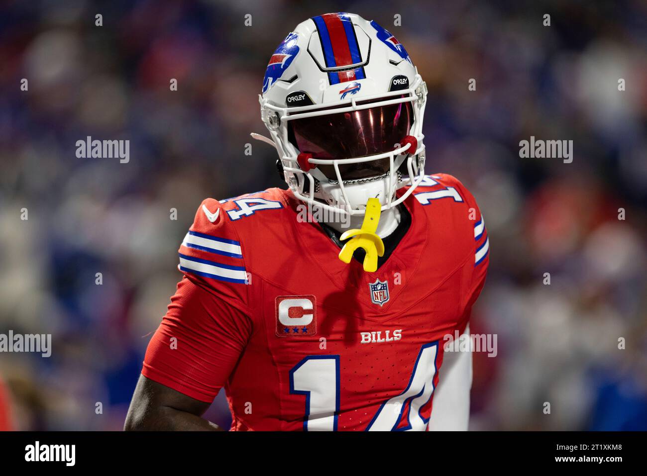 Buffalo Bills wide receiver Stefon Diggs (14) exits the field prior to ...