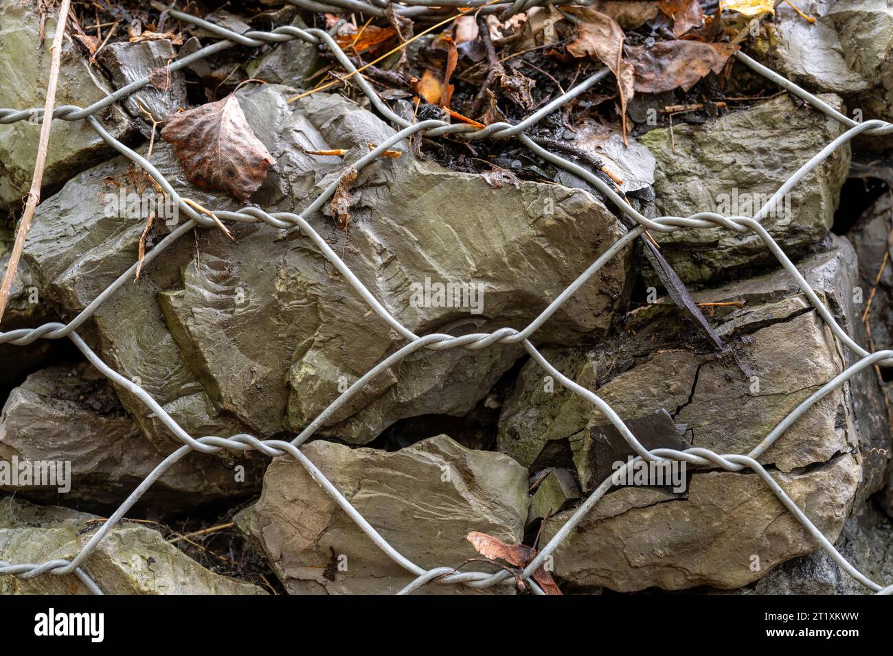 Retaining wall gabion baskets, Gabion wall caged stones textured ...