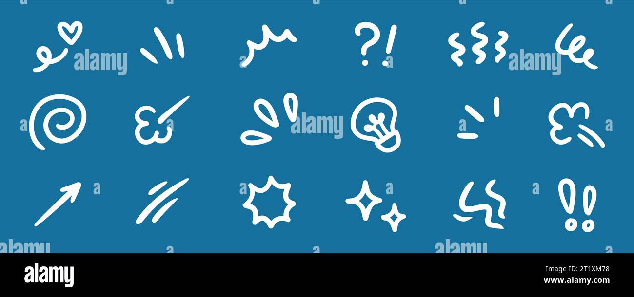 Line movement effect element, express anime effect decoration icon ...