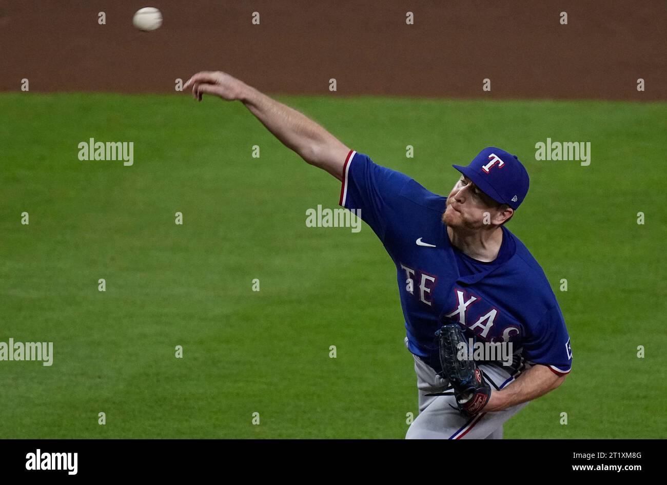 Houston, United States. 15th Oct, 2023. Texas Rangers relief pitcher ...