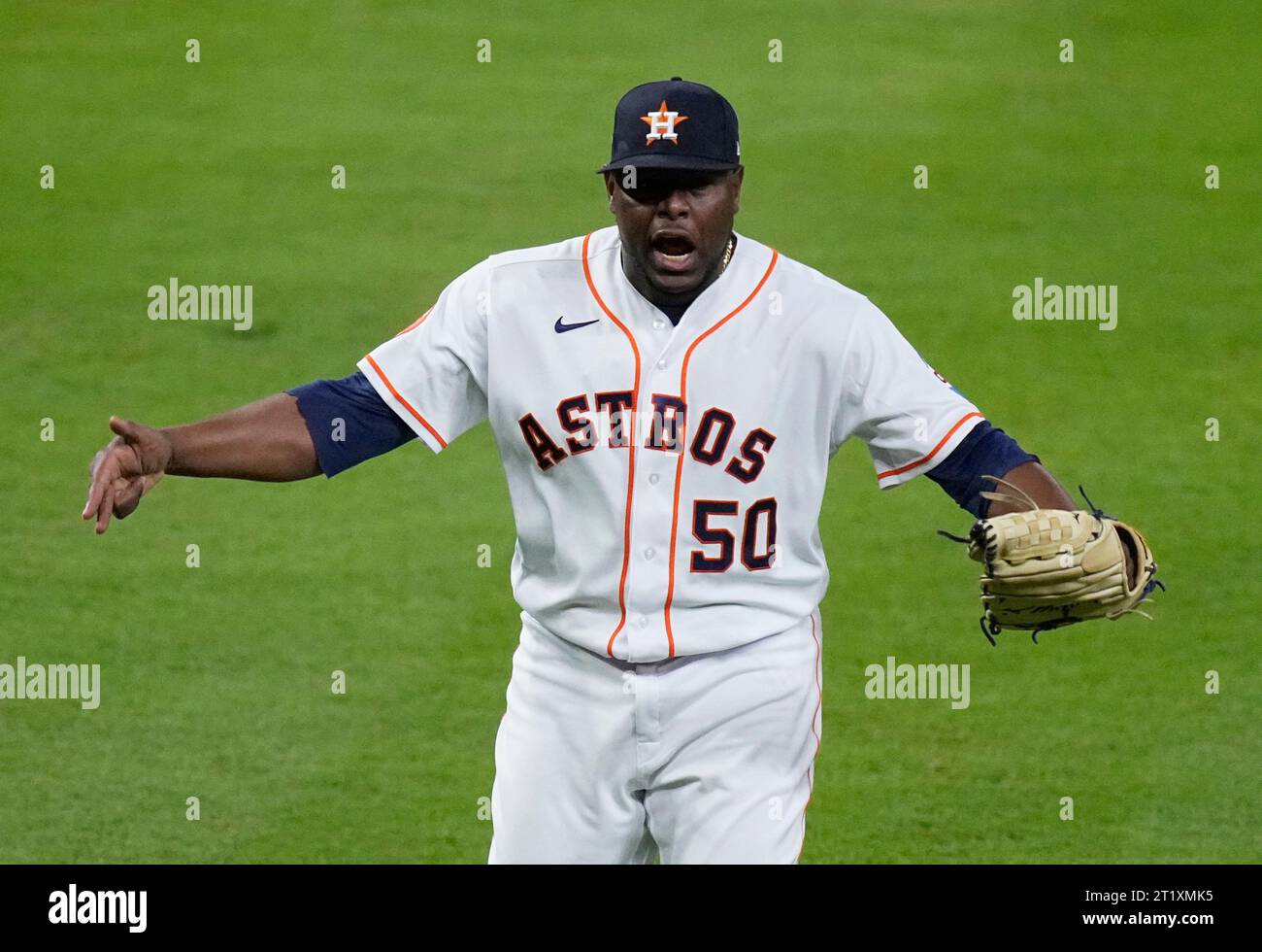 Houston, United States. 15th Oct, 2023. Houston Astros relief pitcher ...