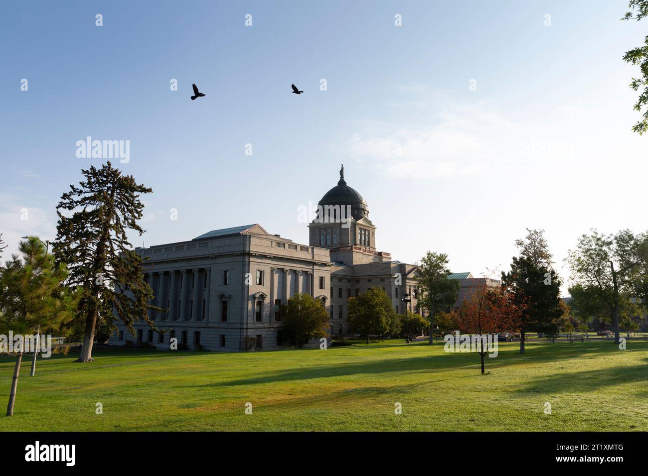 The sun rises over the Montana State Capitol in Helena, Montana Stock ...
