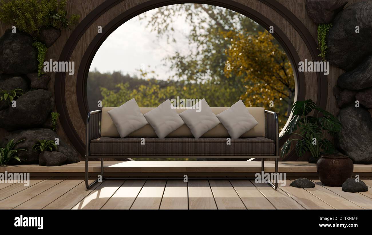 Japanese round window hi-res stock photography and images - Alamy