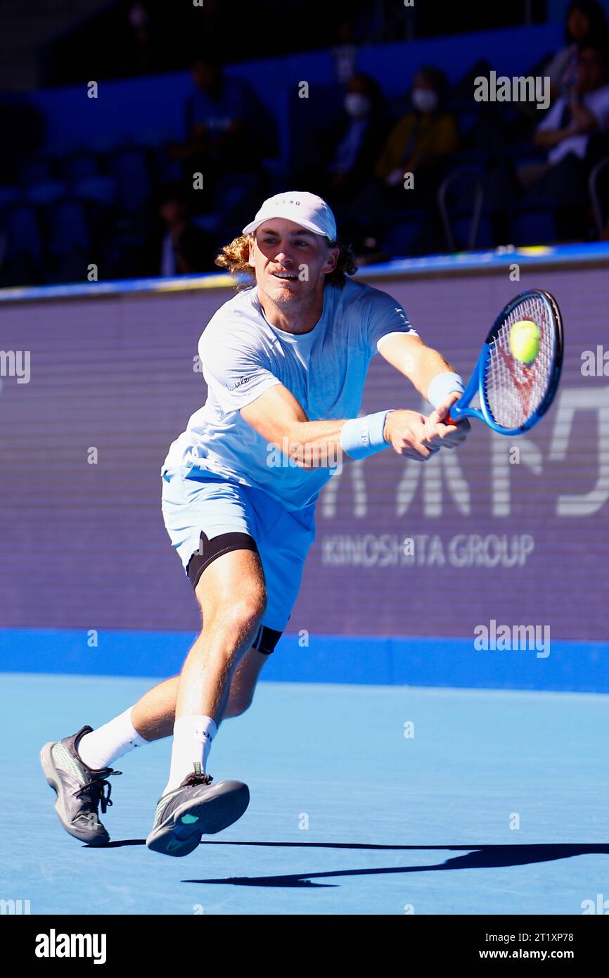 Tokyo, Japan. 16th Oct, 2023. Max PURCELL (AUS) hits a return against ...