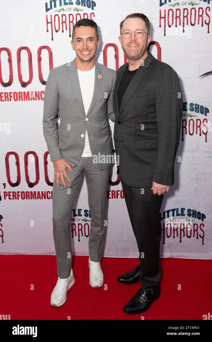 Hunter Arnold (L) attends celebration of 100th performance of Little ...