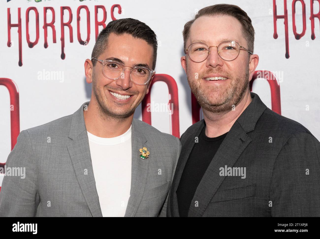 Hunter Arnold (L) attends celebration of 100th performance of Little ...