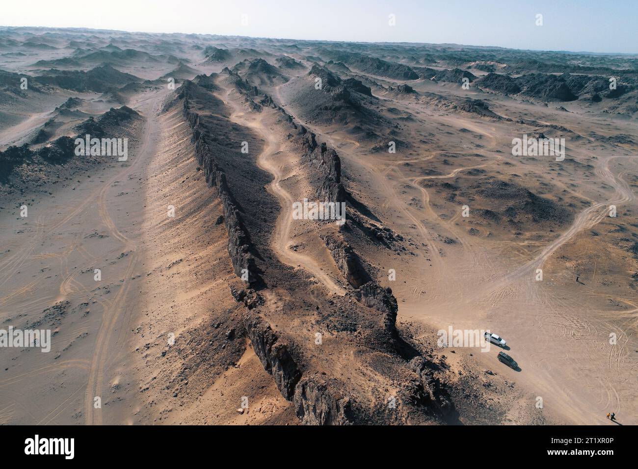 HAMI, CHINA - OCTOBER 15, 2023 - Stone walls in the Gobi are seen in ...