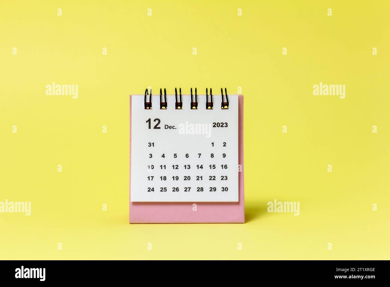 December calendar 2024 on the background of a wooden table.Planning for ...