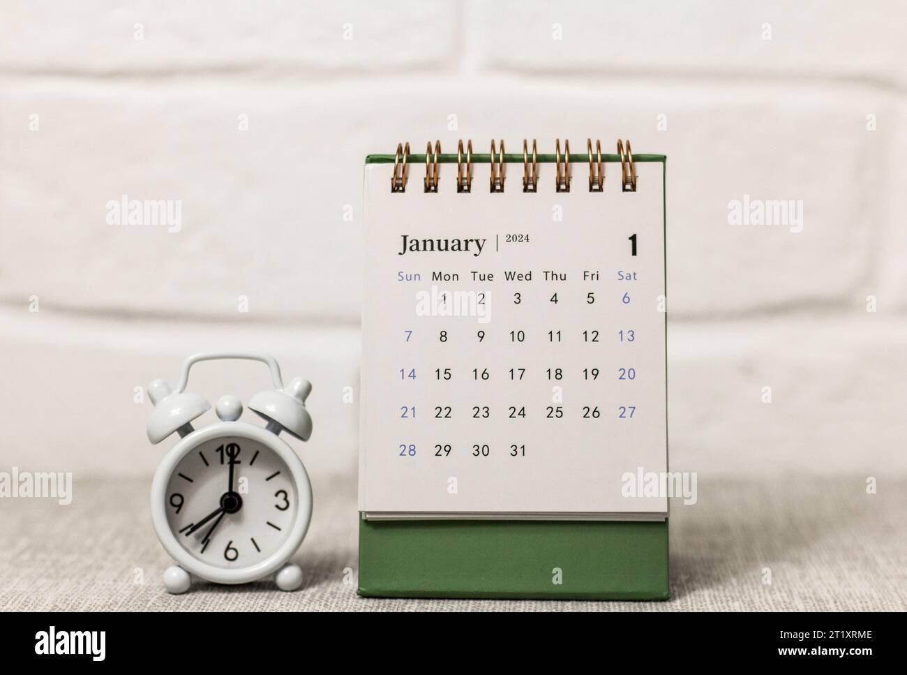 Hello January. January 2024 calendar for planning on your desktop Stock ...