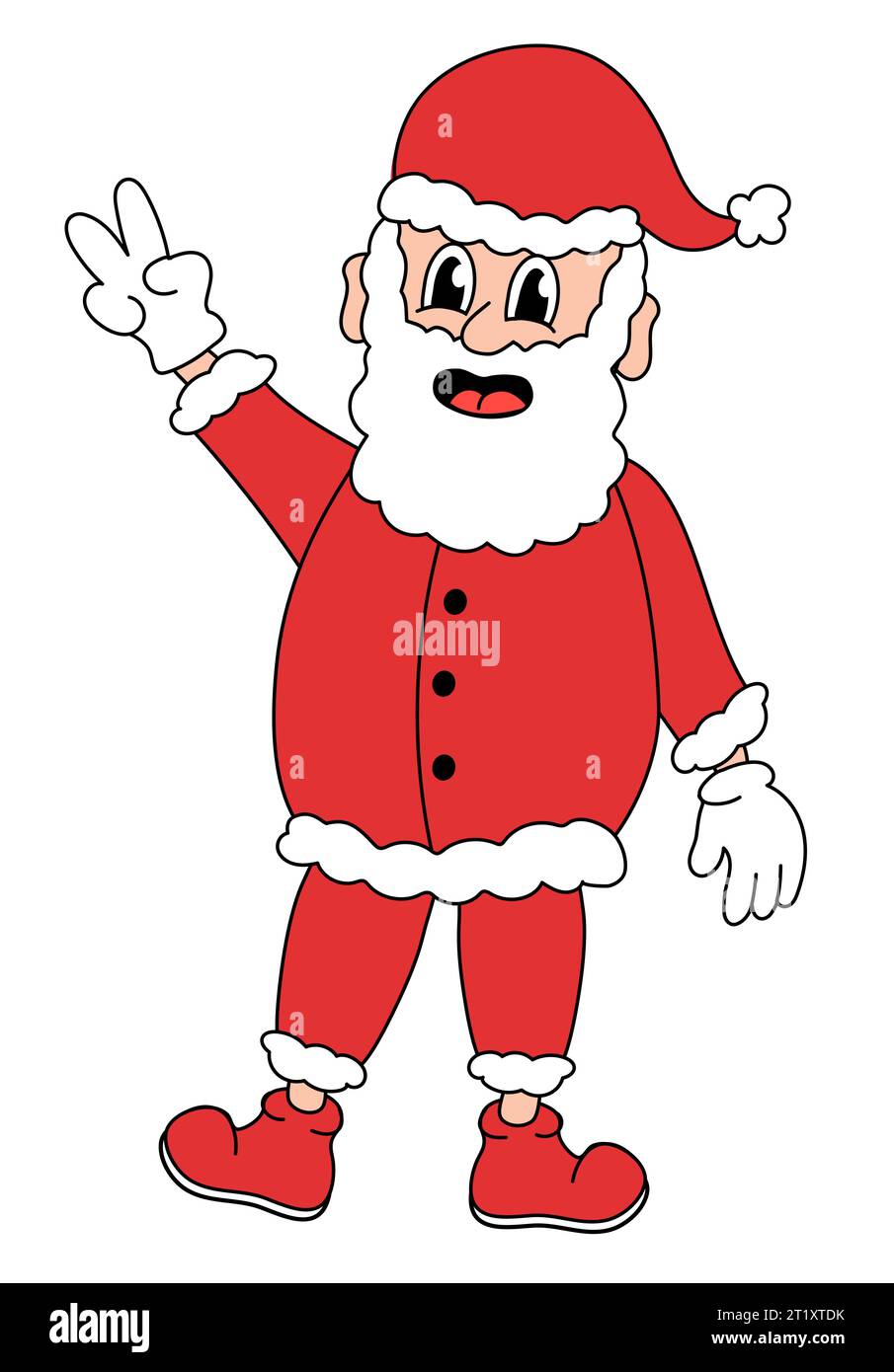 Retro 70s 60s 80s Hippie Groovy Christmas Santa Claus show sign peace ...