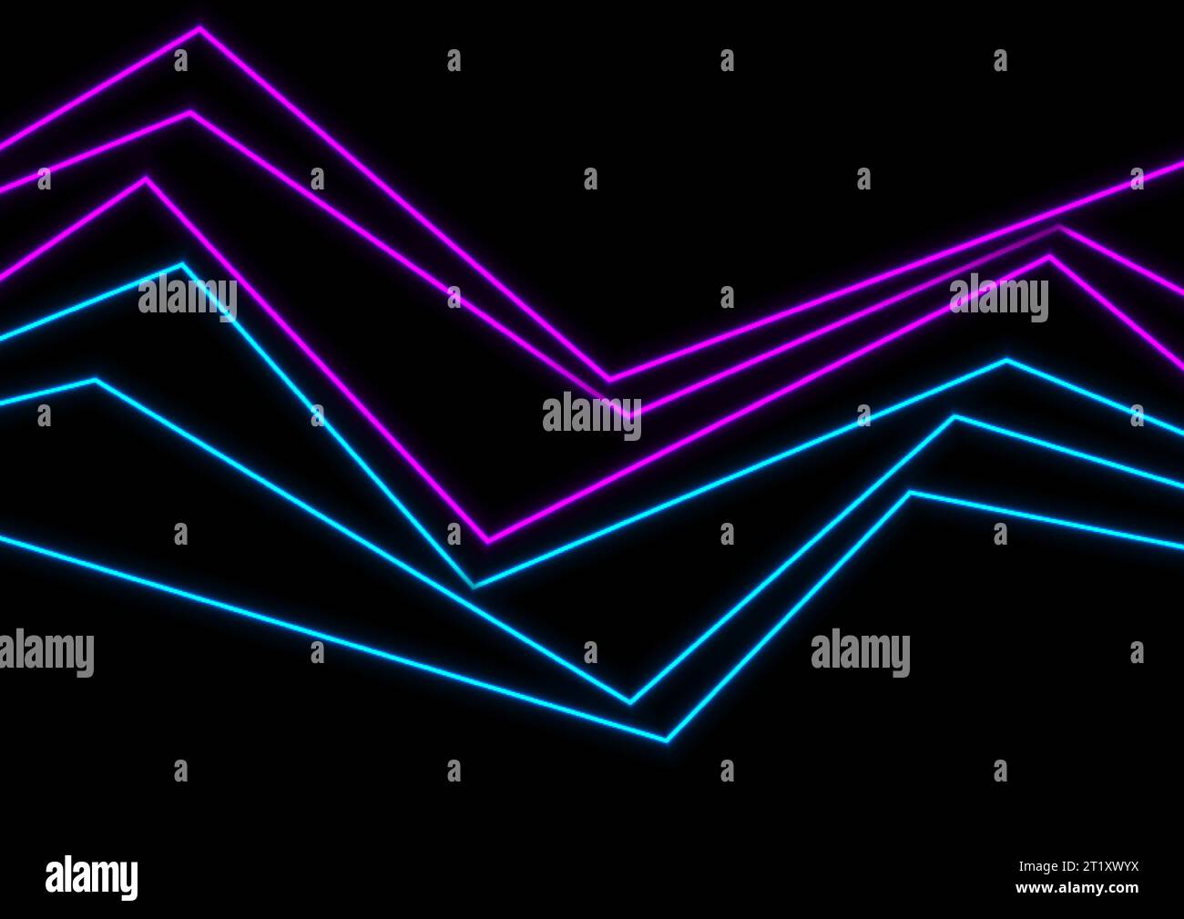 Blue ultraviolet neon curved lines abstract background. Vector retro ...