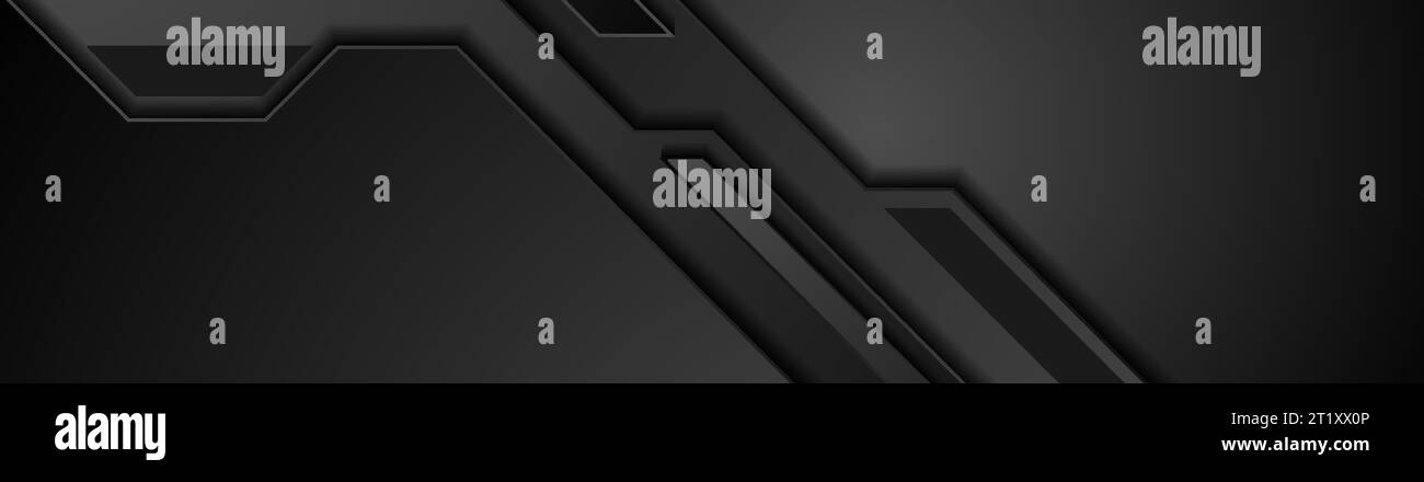 Black technology concept abstract corporate banner design. Vector ...