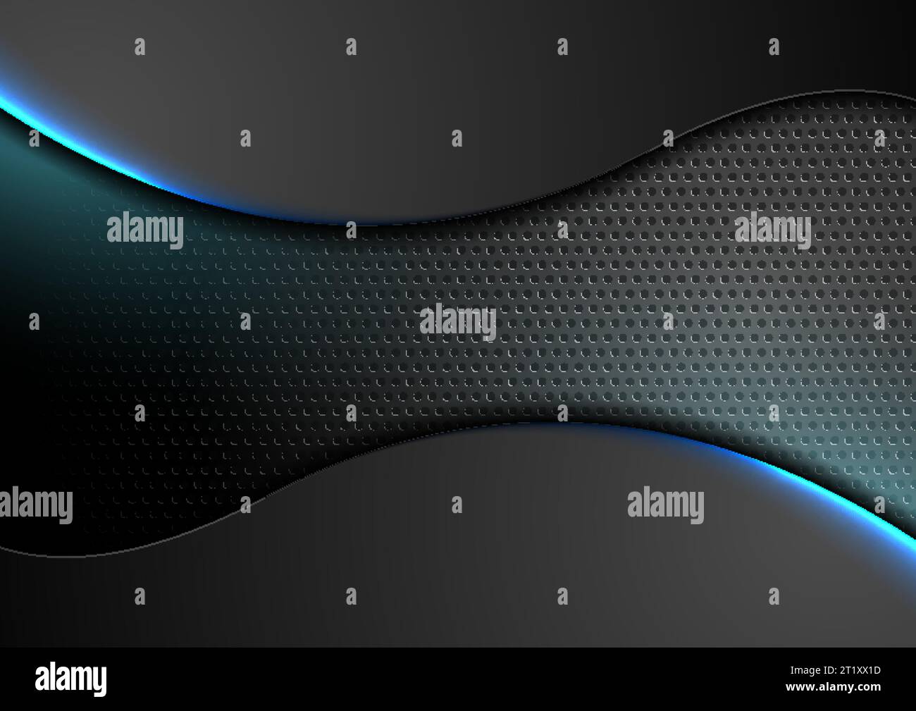 Futuristic technology abstract perforated background with neon glowing ...
